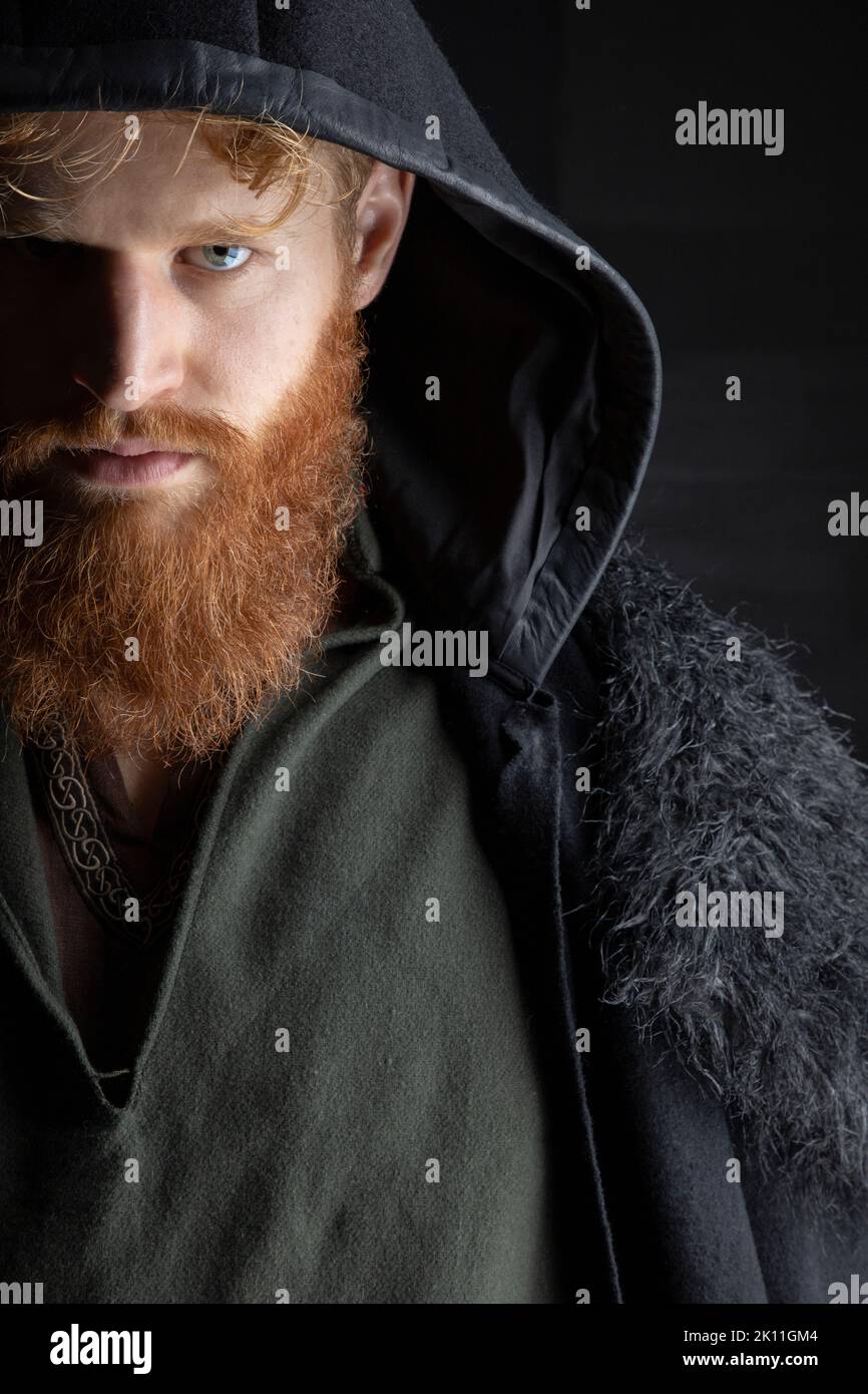 A Viking, Saxon, medieval, or fantasy man with red hair and beard Stock ...