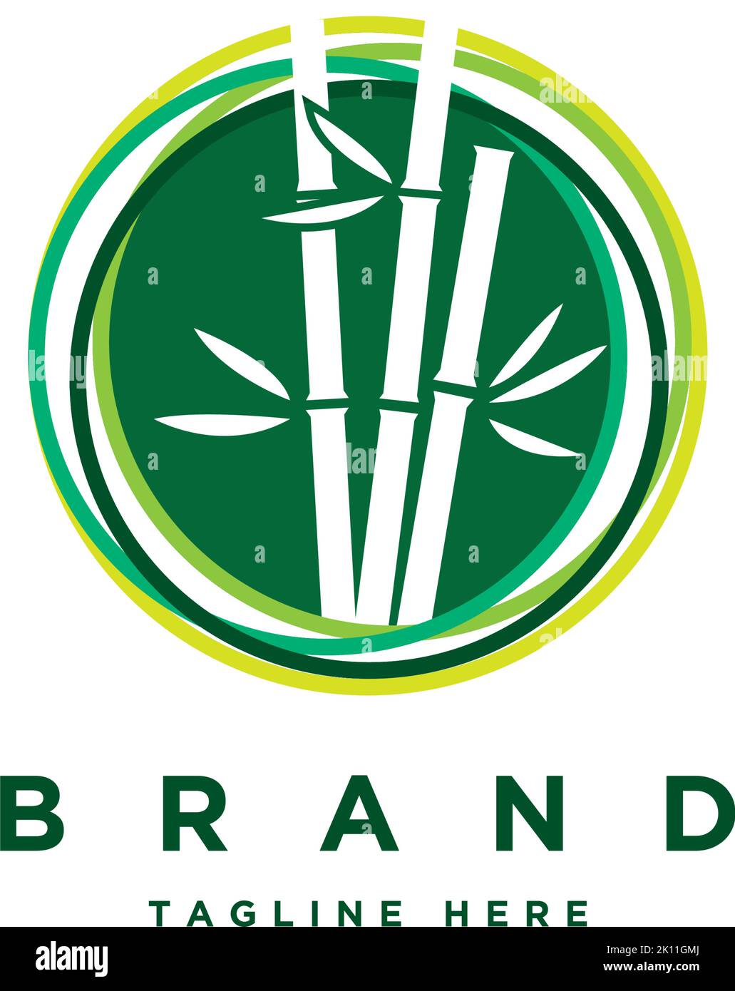 bamboo in the circle logo design vector template. Creative bamboo logo ...