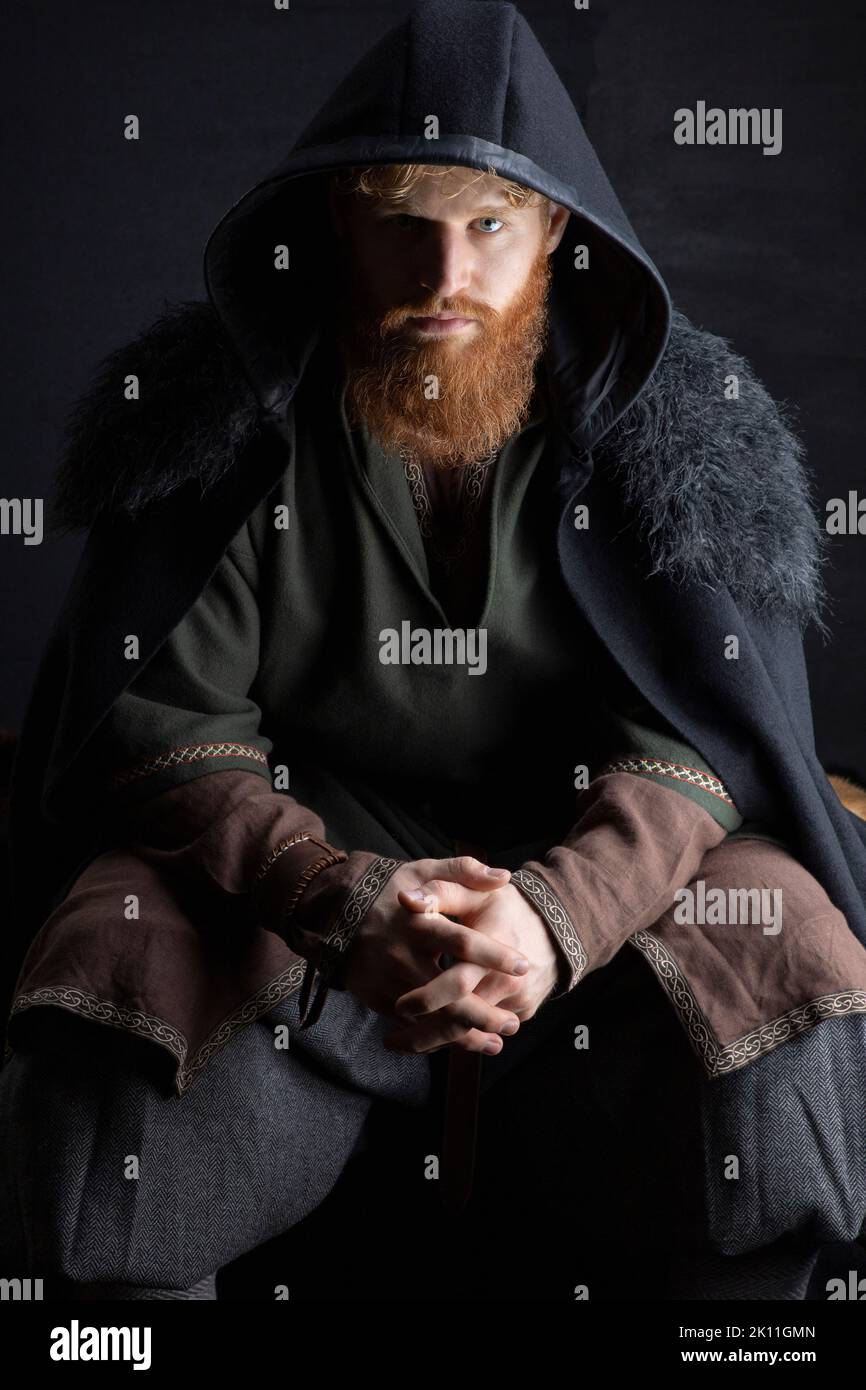 A Viking, Saxon, medieval, or fantasy man with red hair and beard Stock ...