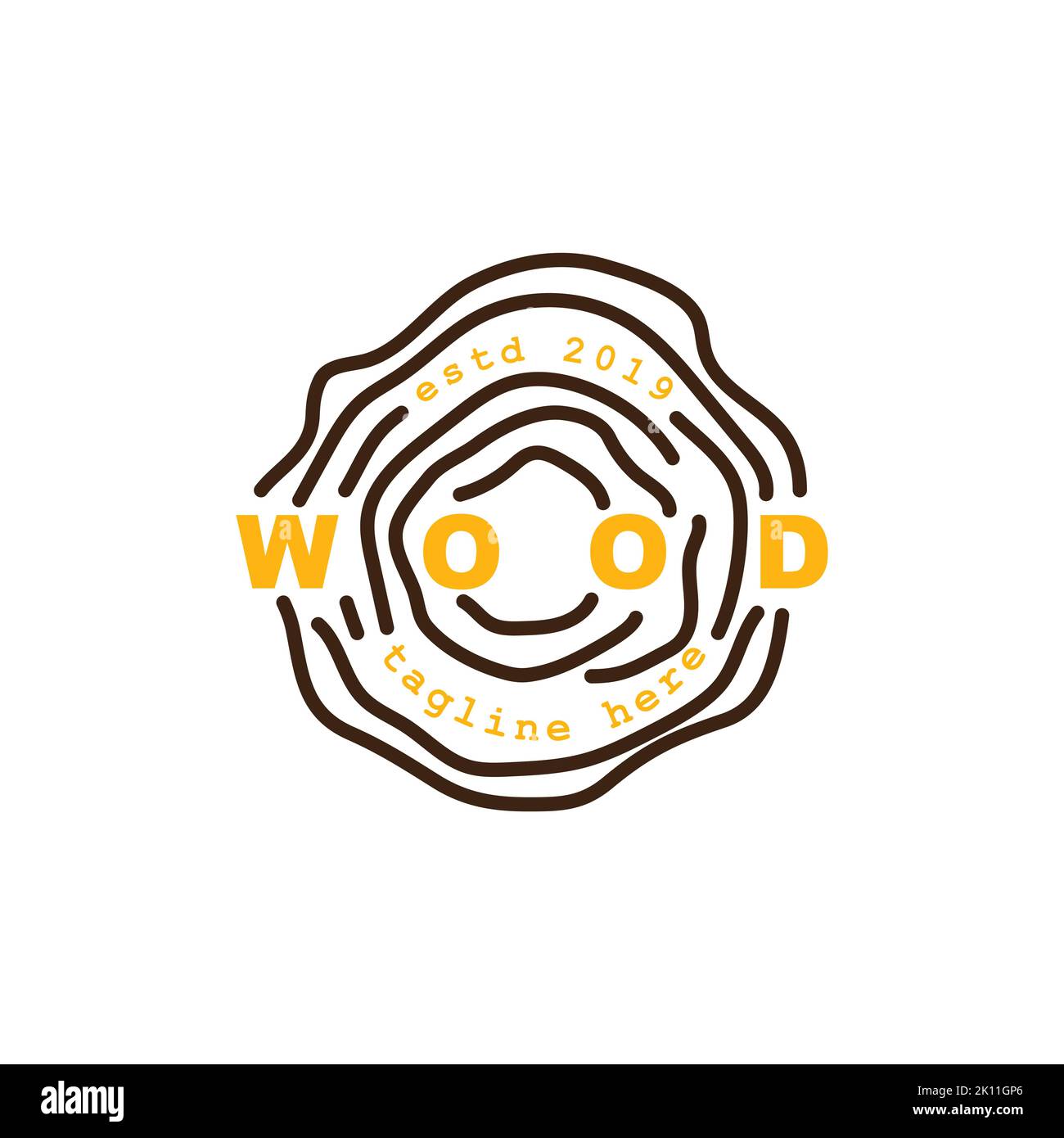 wood log logo design. circular grain texture Stock Vector Image & Art ...