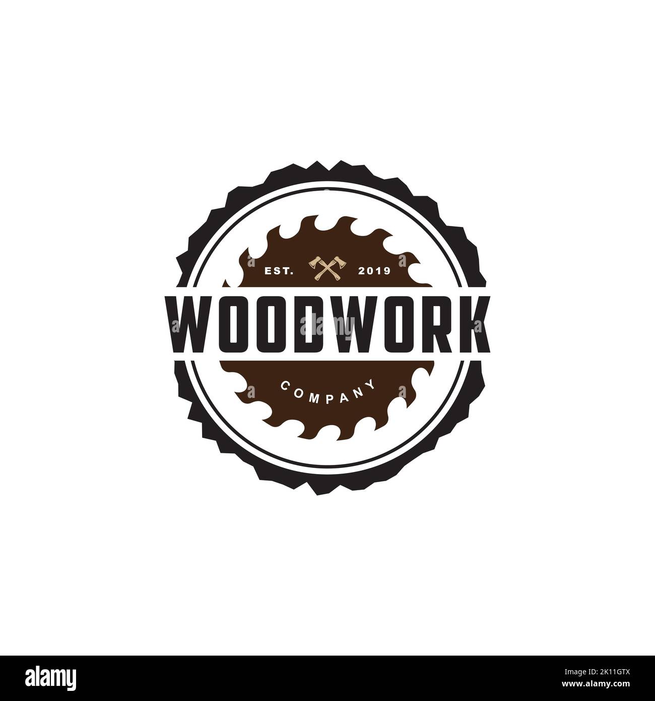Wood Work Logo Design Template Creative Badge For Woodwork Company wood-work-logo-design-template-creative-badge-for-woodwork-company