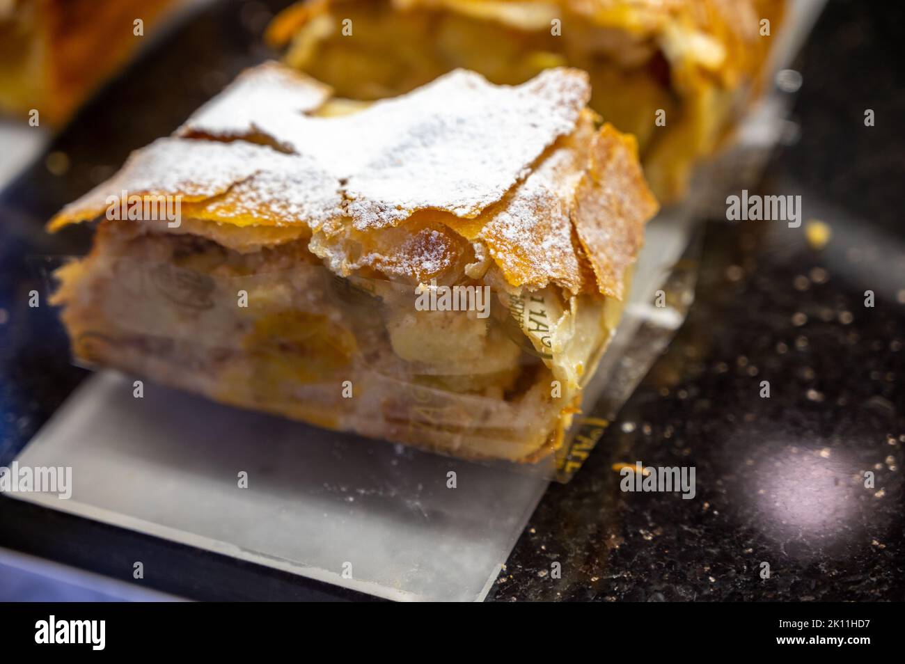 Austrian desserts, different types of chocolate and fruit cakes on ...