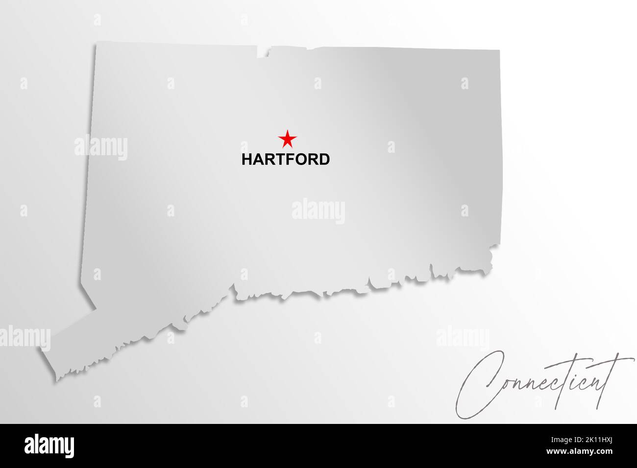 Connecticut map isolated on white background, 3d rendering Stock Photo ...