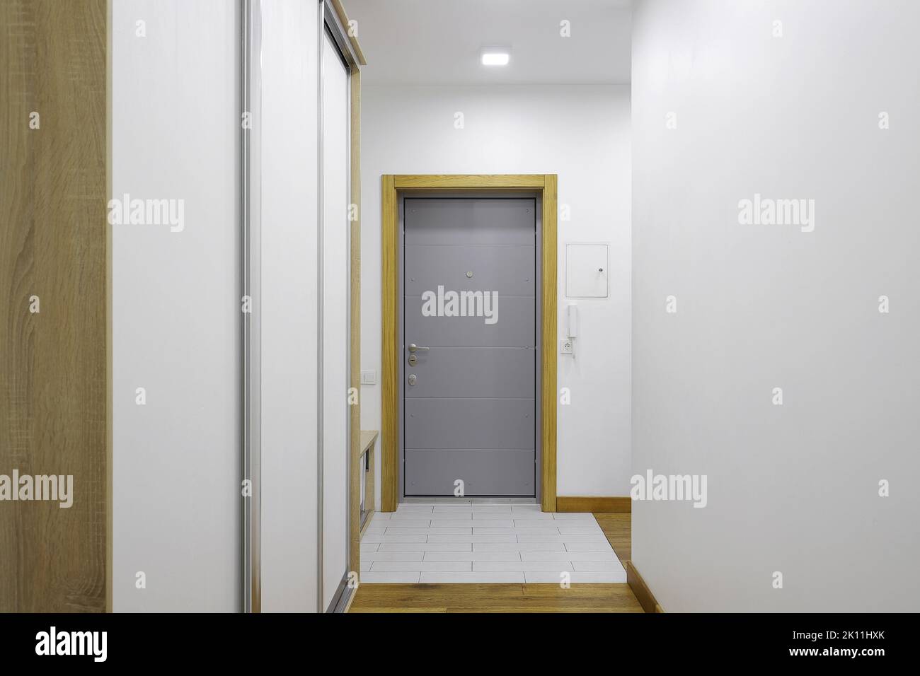 Entrance door inside an apartment with wardrobe Stock Photo - Alamy