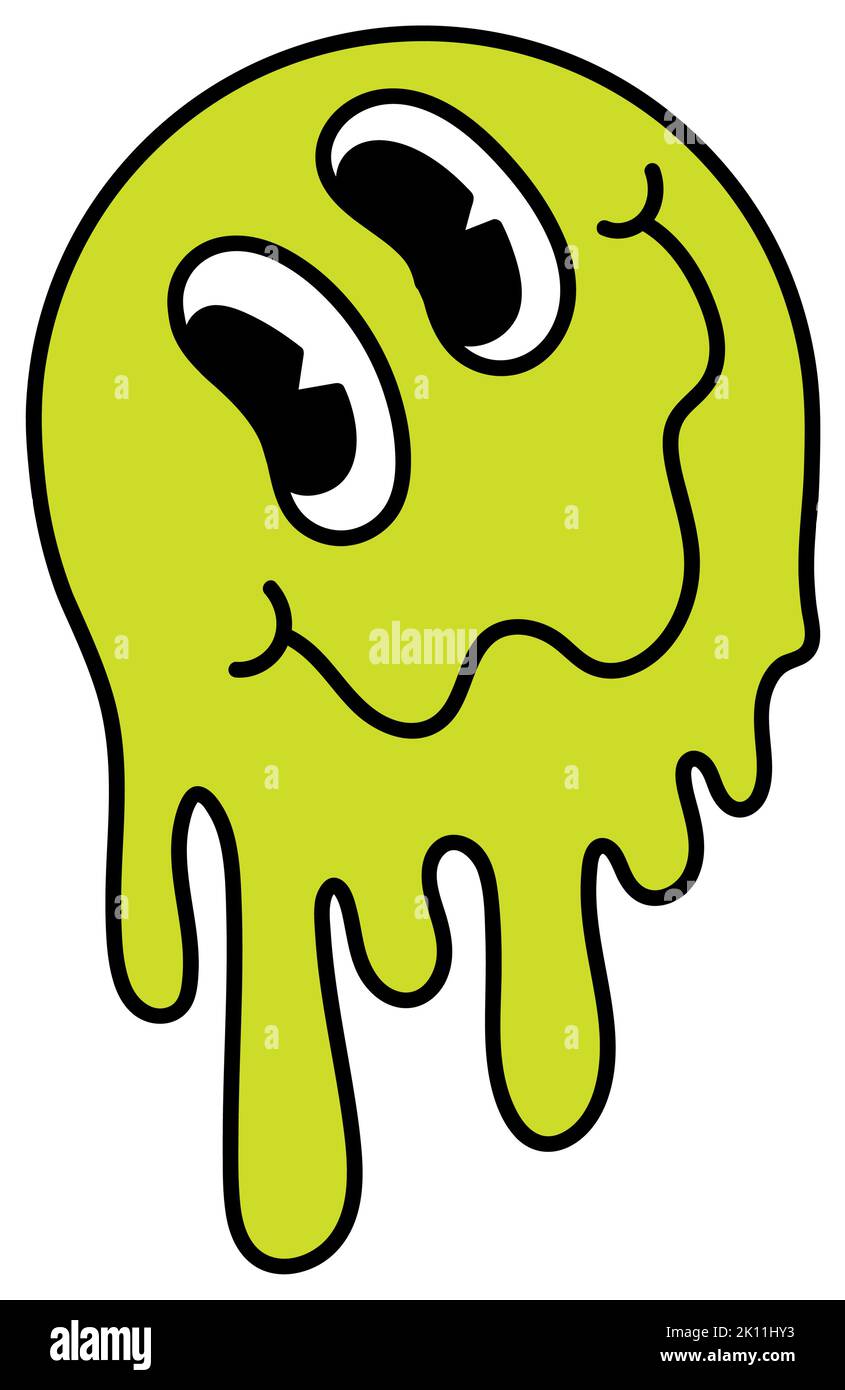 Isolated colored bizarre retro happy face emote Vector Stock Vector ...