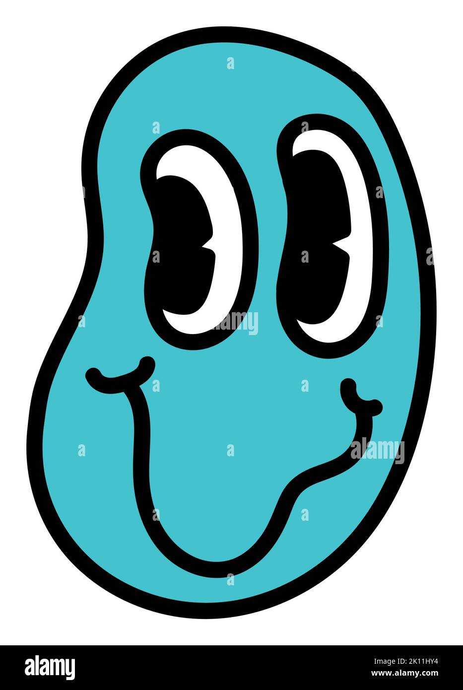 Isolated colored bizarre retro happy face emote Vector Stock Vector ...