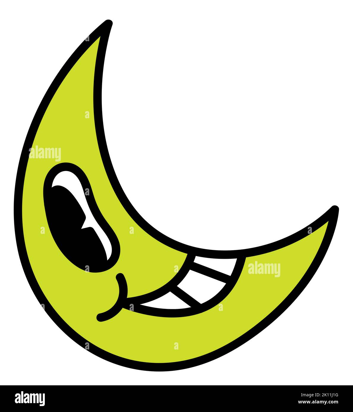 Isolated cute happy moon groovy emote icon Vector Stock Vector Image ...