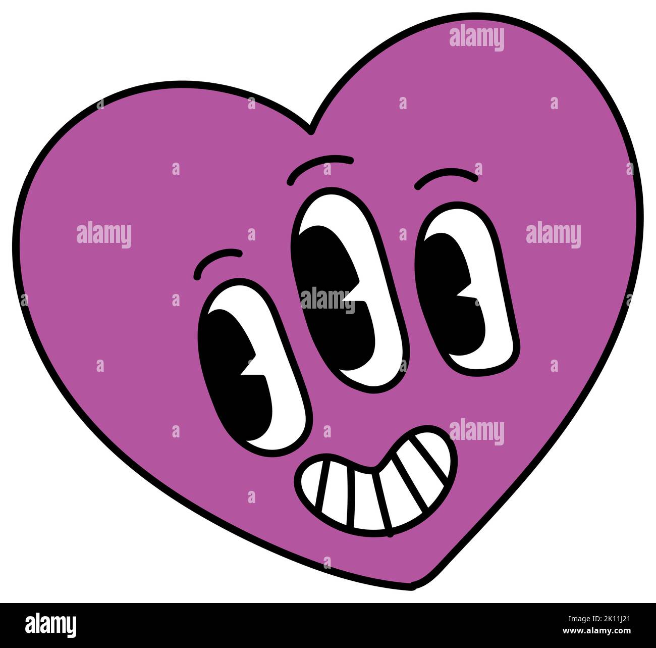 Isolated cute happy groovy heart emote icon Vector Stock Vector Image ...