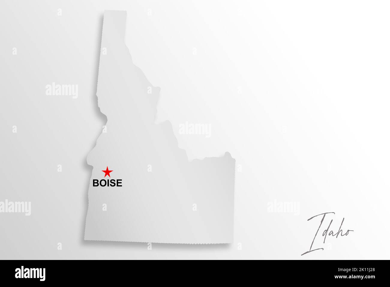 Idaho map isolated on white background, 3d rendering Stock Photo - Alamy