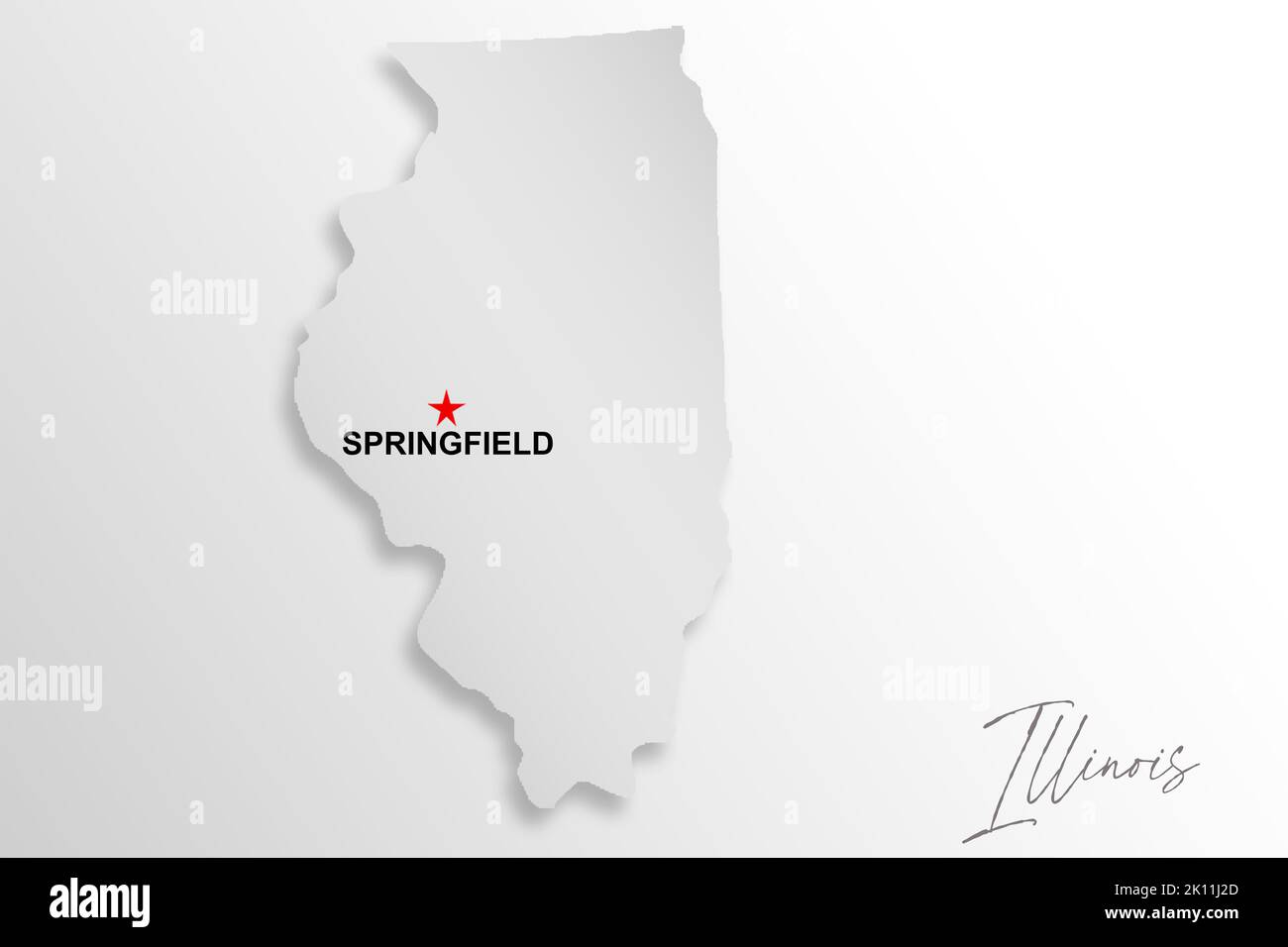 Illinois state digital map hi-res stock photography and images - Alamy