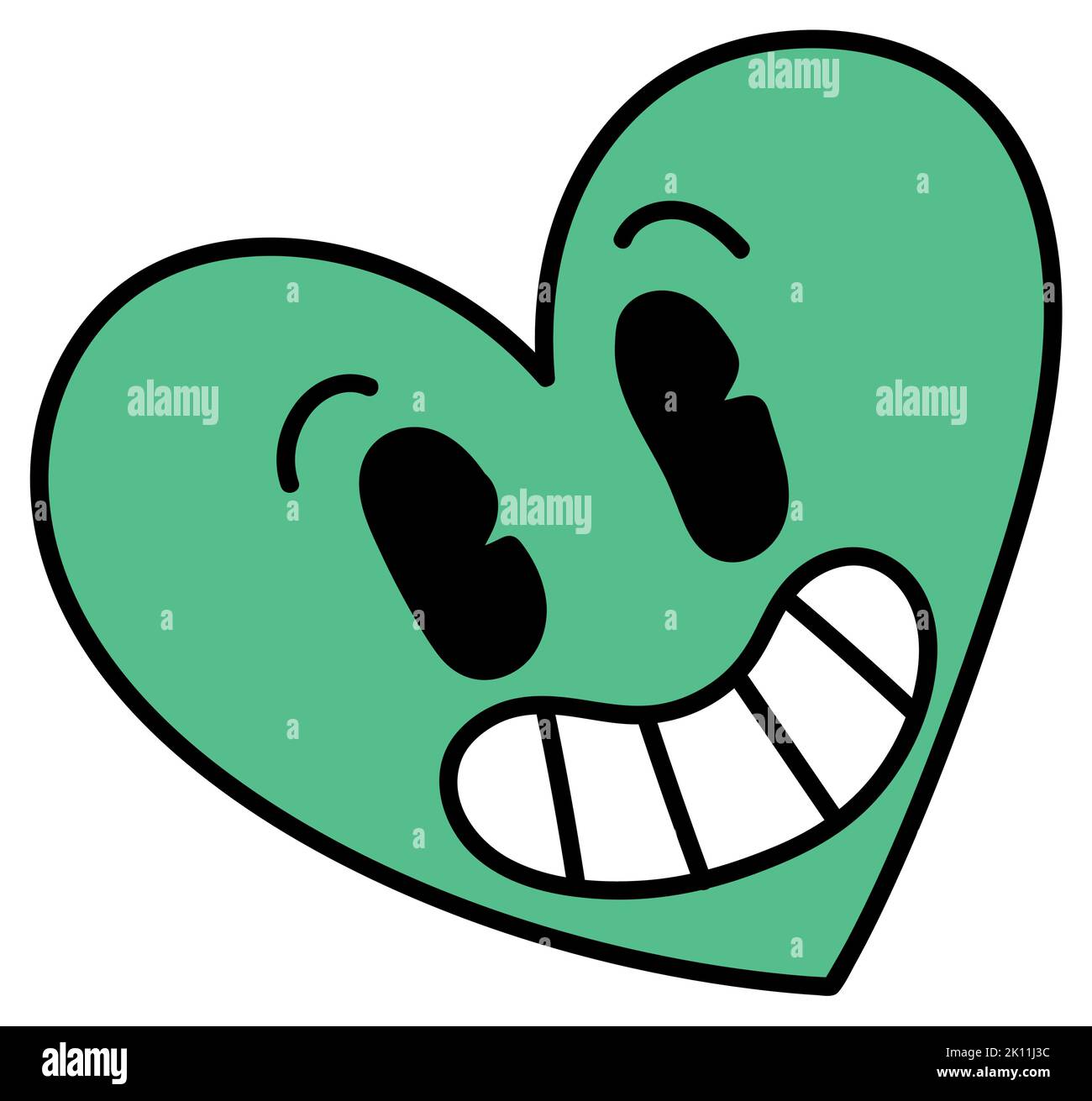 Isolated cute happy groovy heart emote icon Vector Stock Vector Image ...