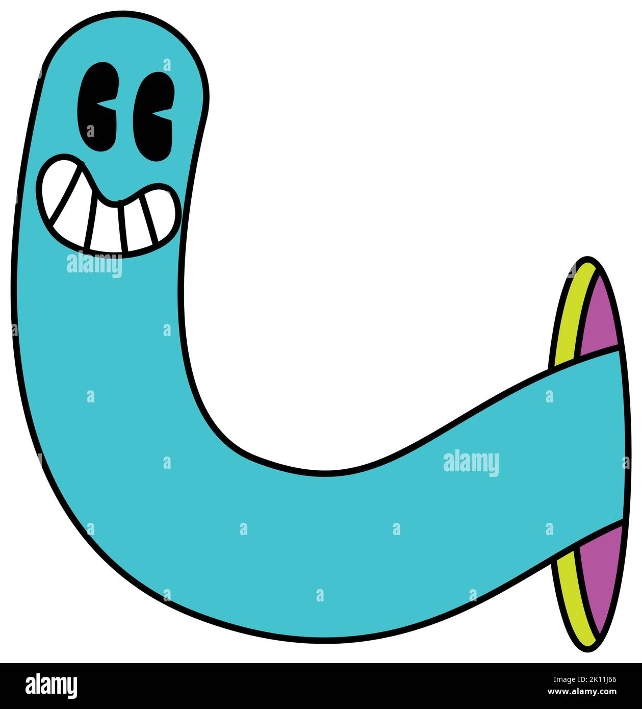 Isolated colored 60s groovy worm emote graffiti Vector Stock Vector ...