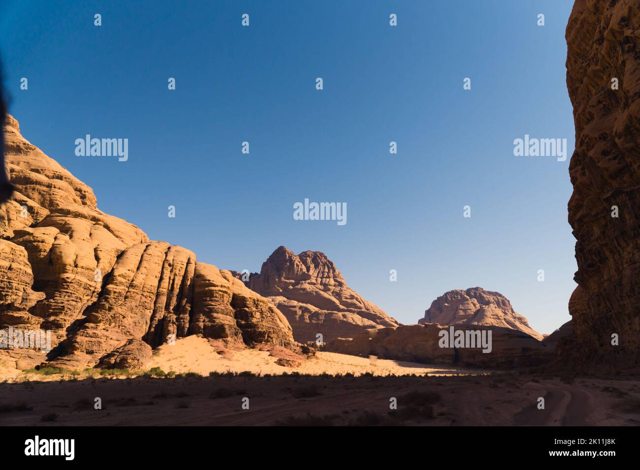 wadi rum desert, Jordan. rocky mountains and rock formation process ...
