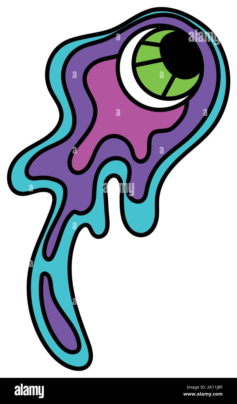 Isolated colored 60s groovy eye emote graffiti Vector Stock Vector ...