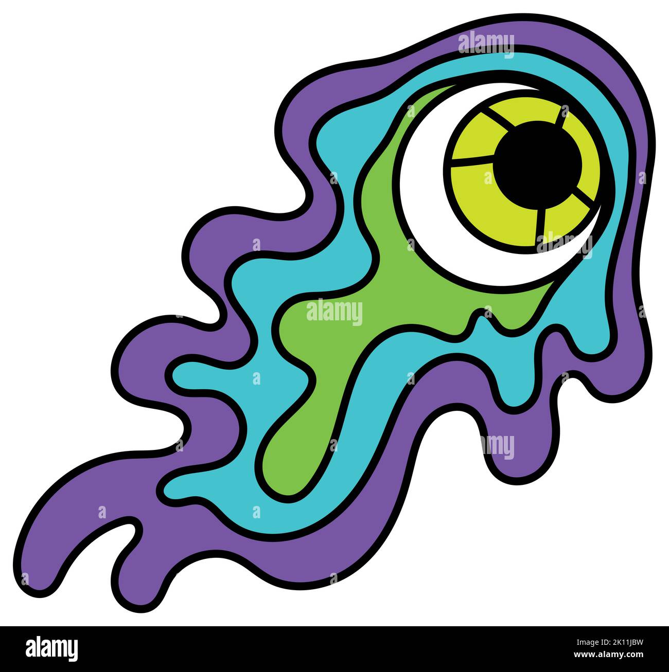 Isolated colored 60s groovy eye emote graffiti Vector Stock Vector ...
