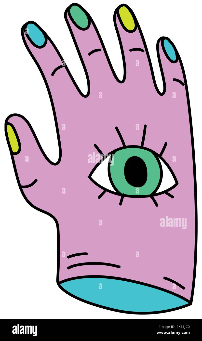 Isolated colored 60s groovy hand emote graffiti Vector Stock Vector ...