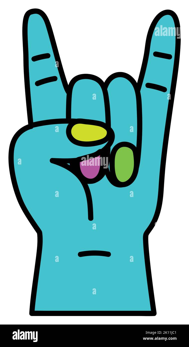 Isolated colored 60s groovy hand emote graffiti Vector Stock Vector ...