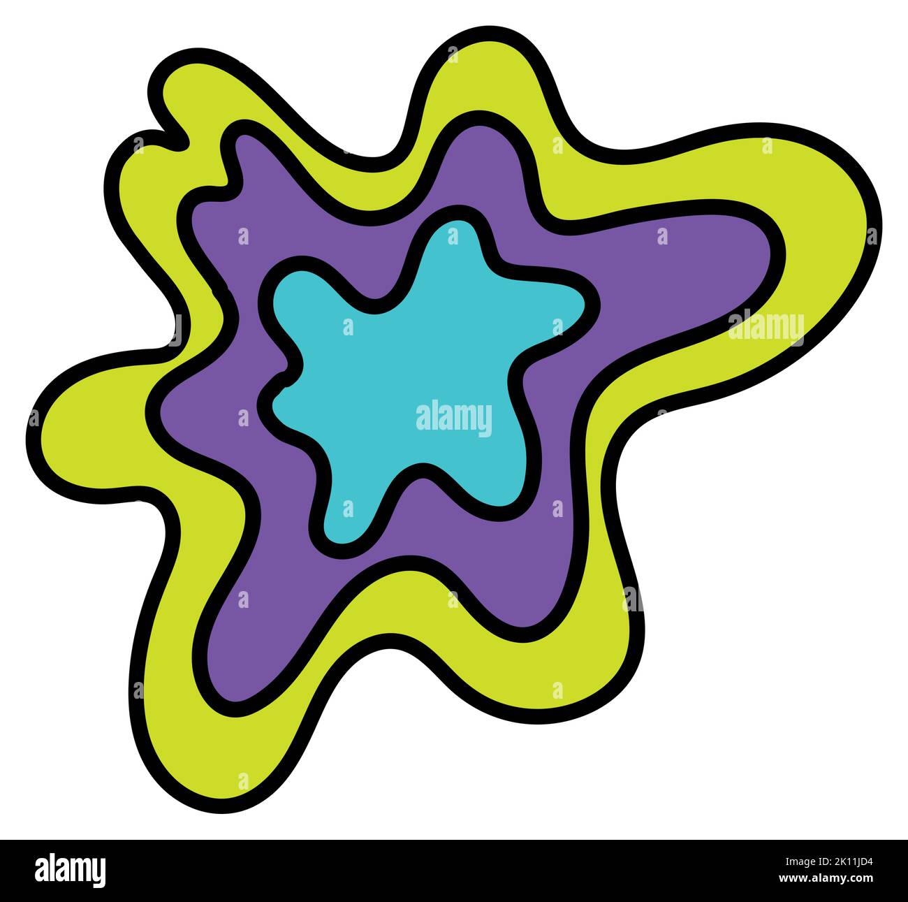 Isolated colored 60s groovy splash emote Vector Stock Vector Image ...