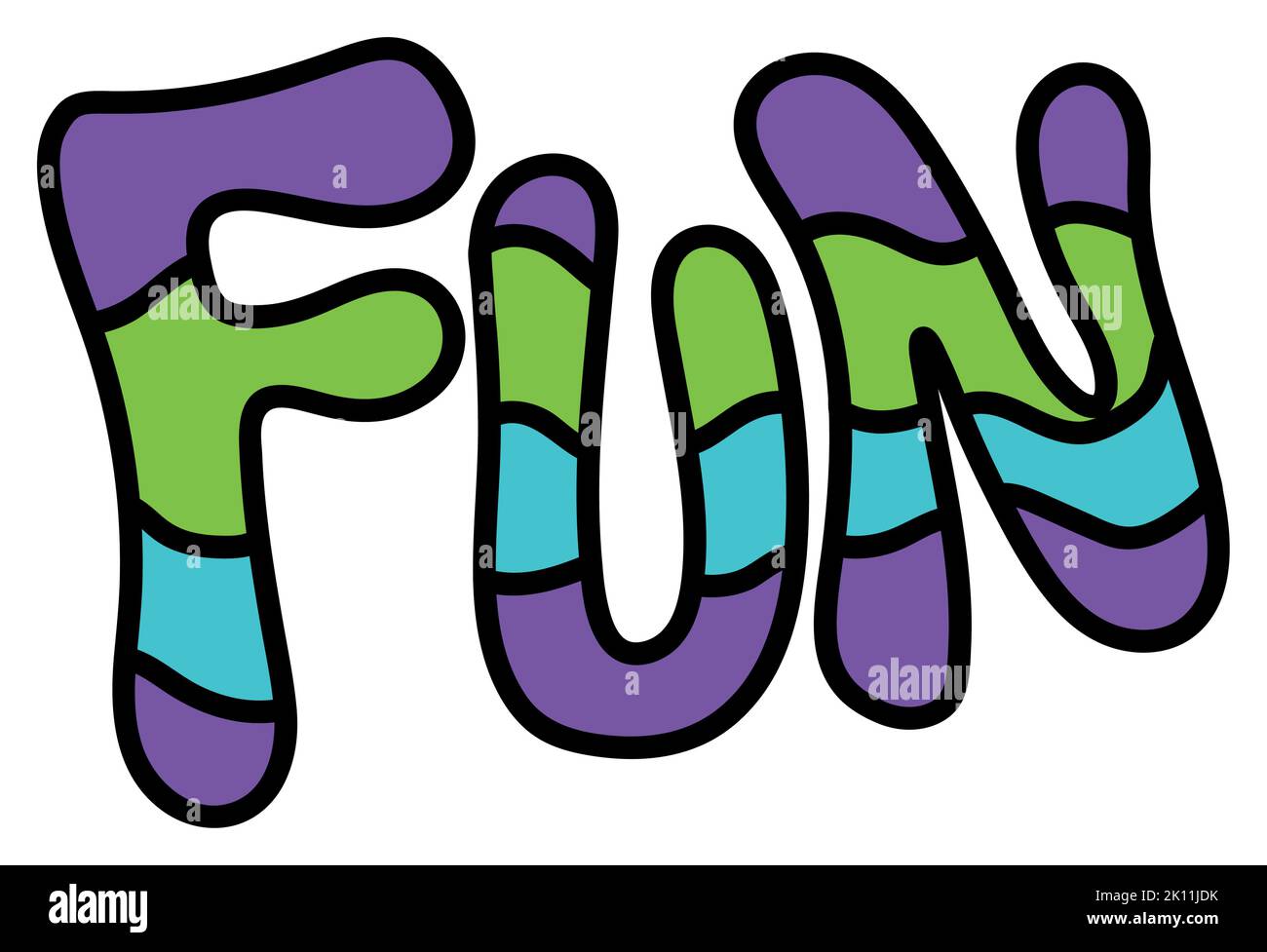 Isolated colored 60s groovy fun text Vector Stock Vector Image & Art ...
