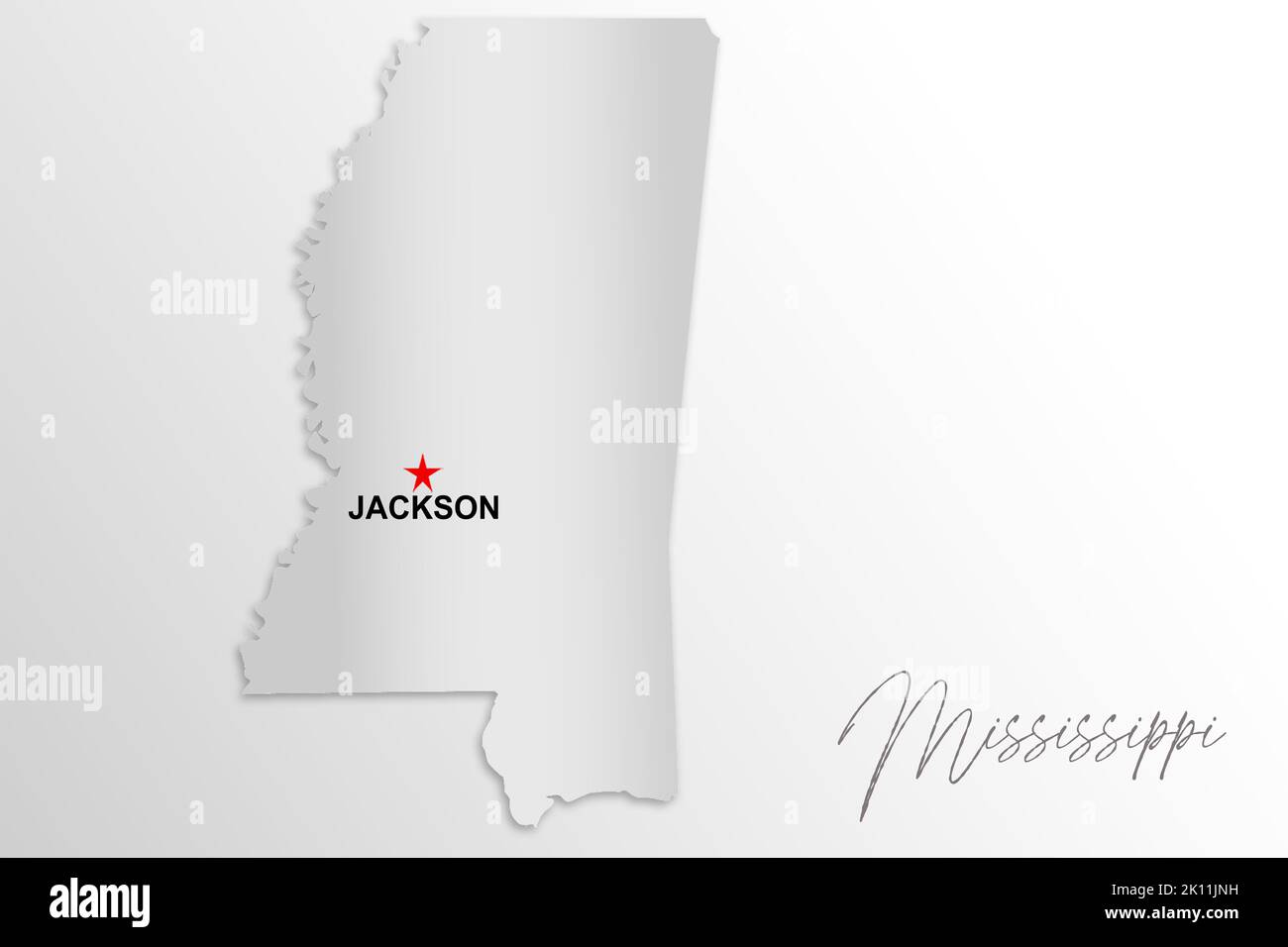 Mississippi map isolated on white background, 3d rendering Stock Photo ...
