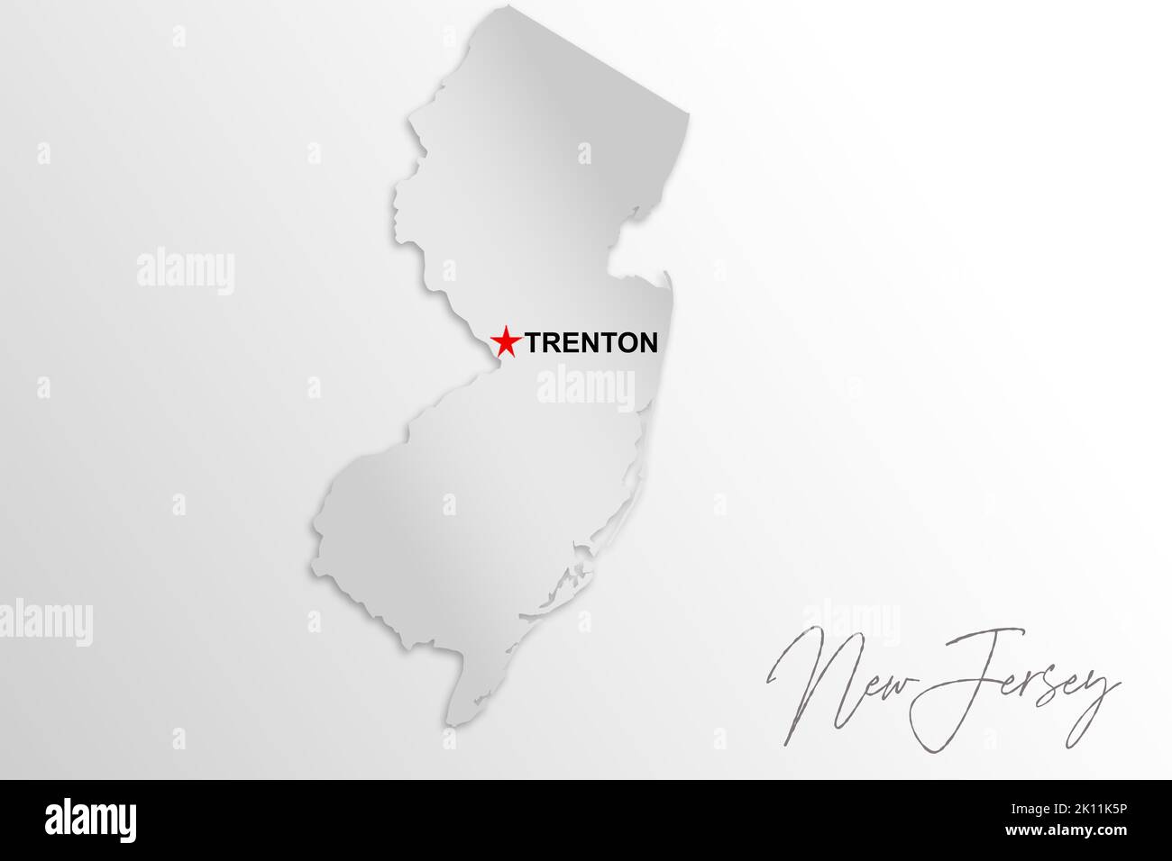 New Jersey map isolated on white background, 3d rendering Stock Photo ...