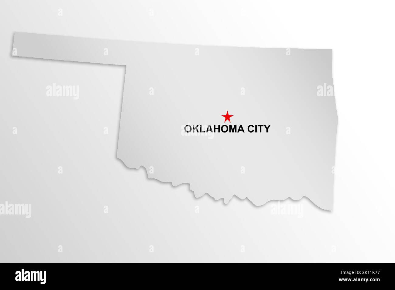 Oklahoma map isolated on white background, 3d rendering Stock Photo - Alamy