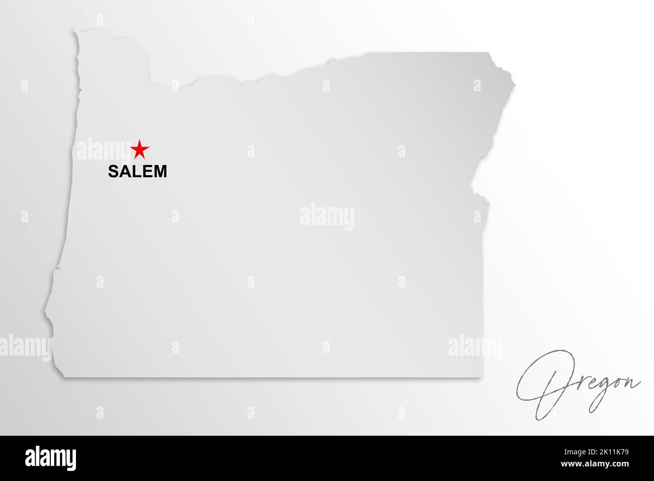 Oregon map isolated on white background, 3d rendering Stock Photo - Alamy