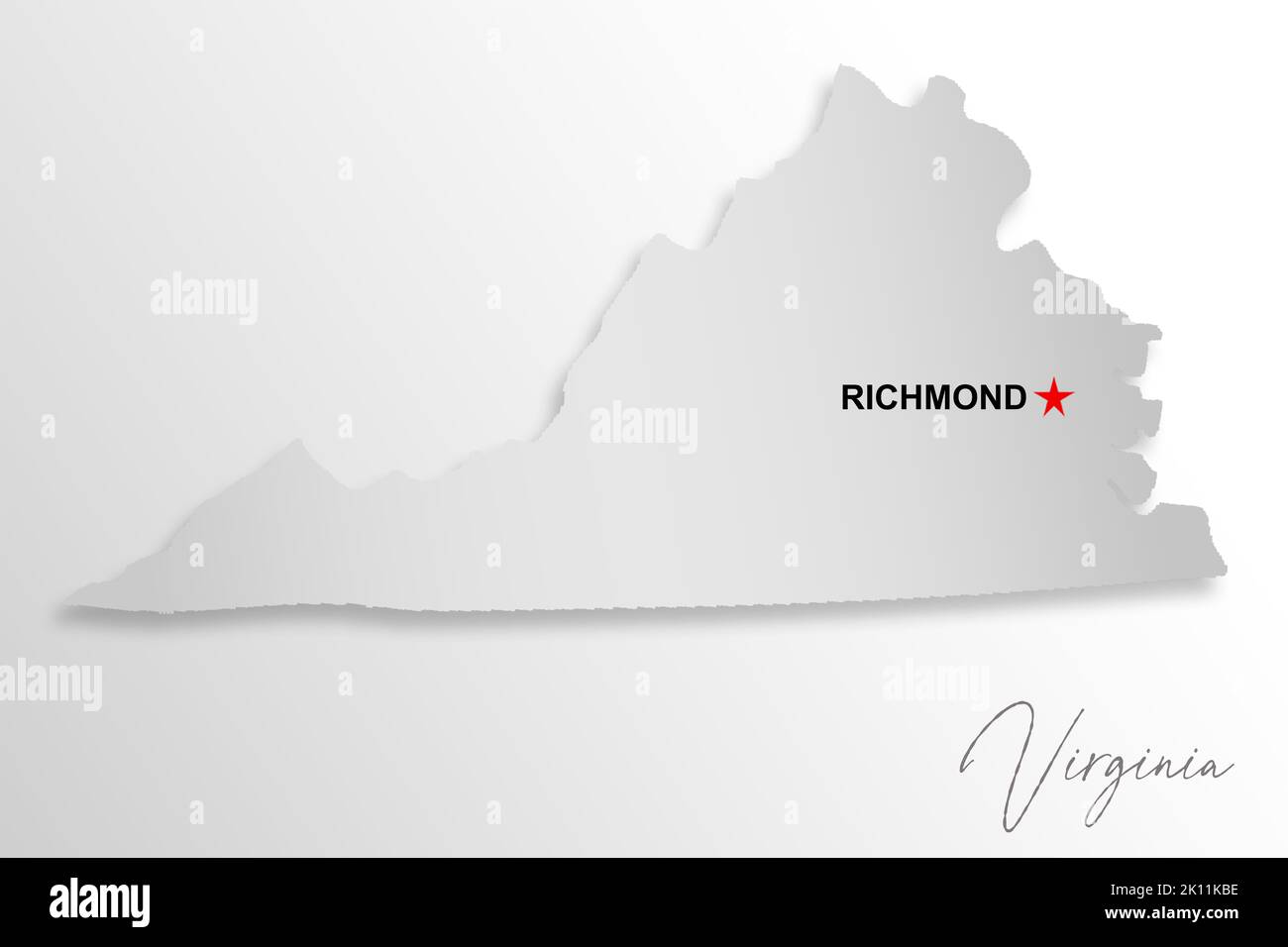 Virginia map isolated on white background, 3d rendering Stock Photo - Alamy