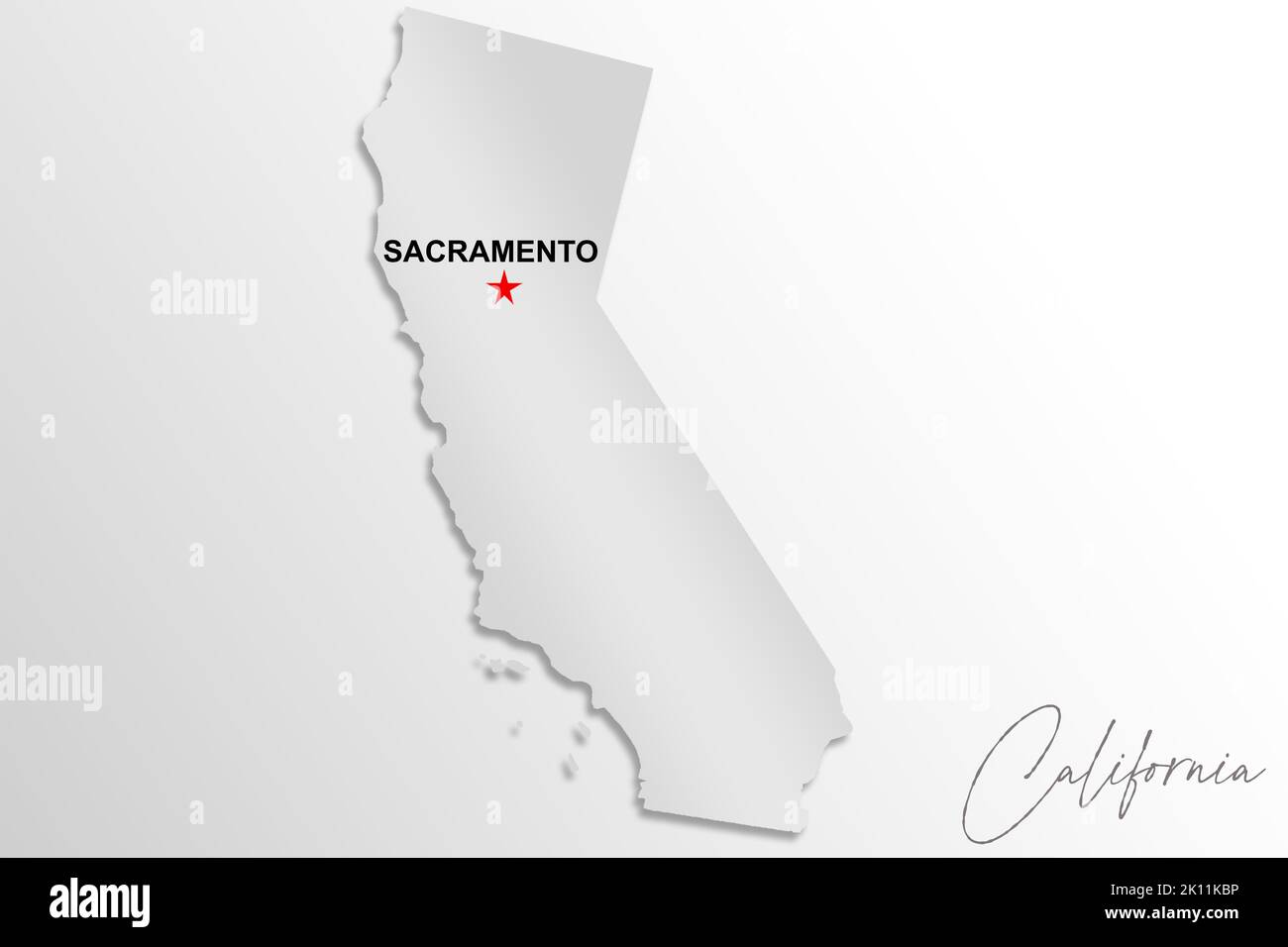 California map isolated on white background, 3d rendering Stock Photo ...