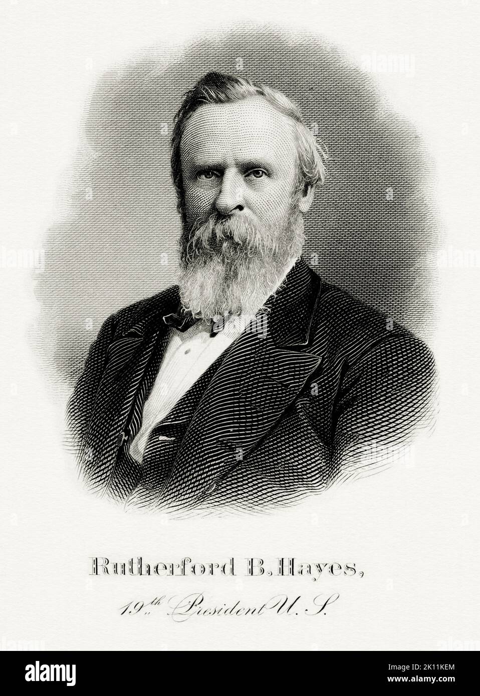 A portrait of President Rutherford Hayes. Hayes was the 20th president ...
