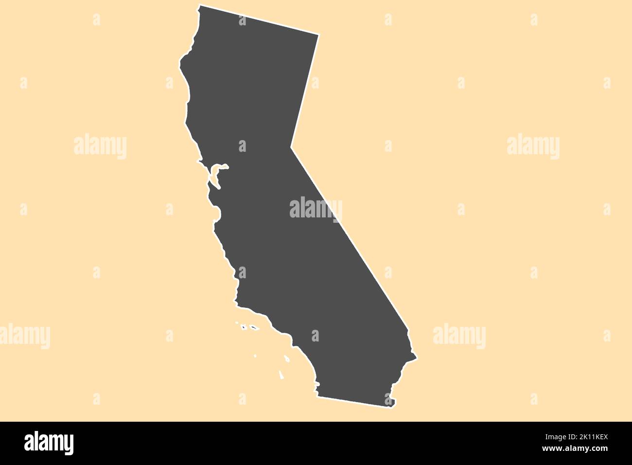 California map isolated on white background, 3d rendering Stock Photo ...
