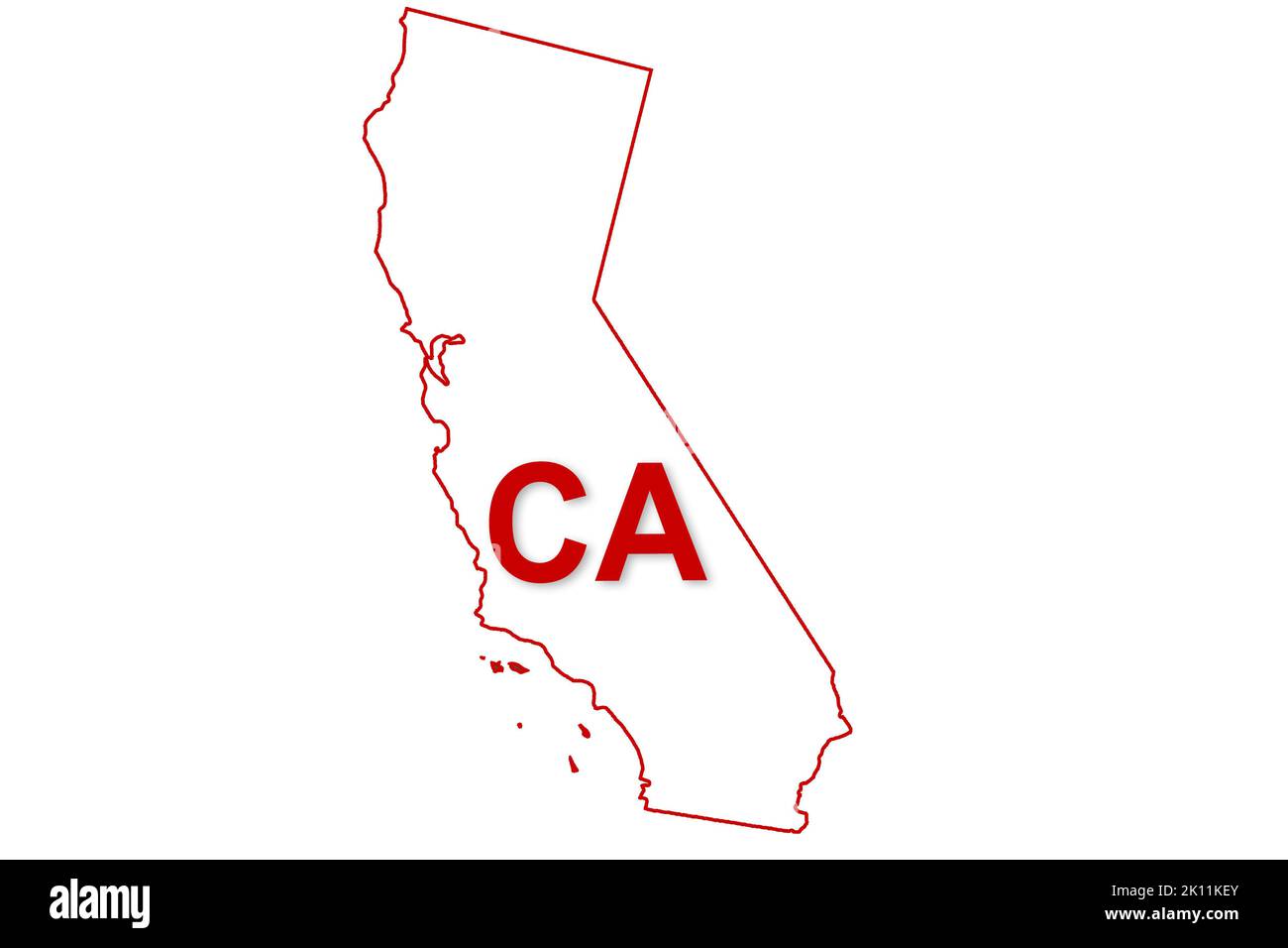 California map isolated on white background, 3d rendering Stock Photo ...