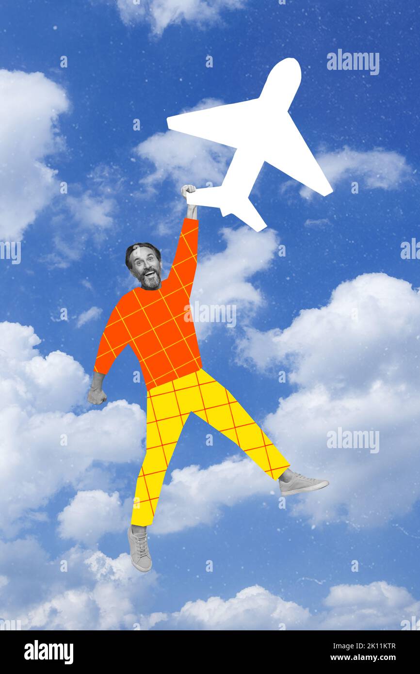 Creative 3d photo artwork graphics painting of excited man painting ...