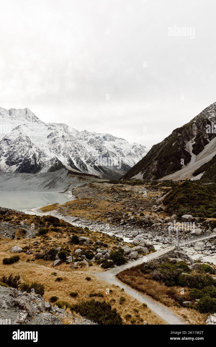 New Zealand Mount Cook. Hooker valley track Stock Photo - Alamy