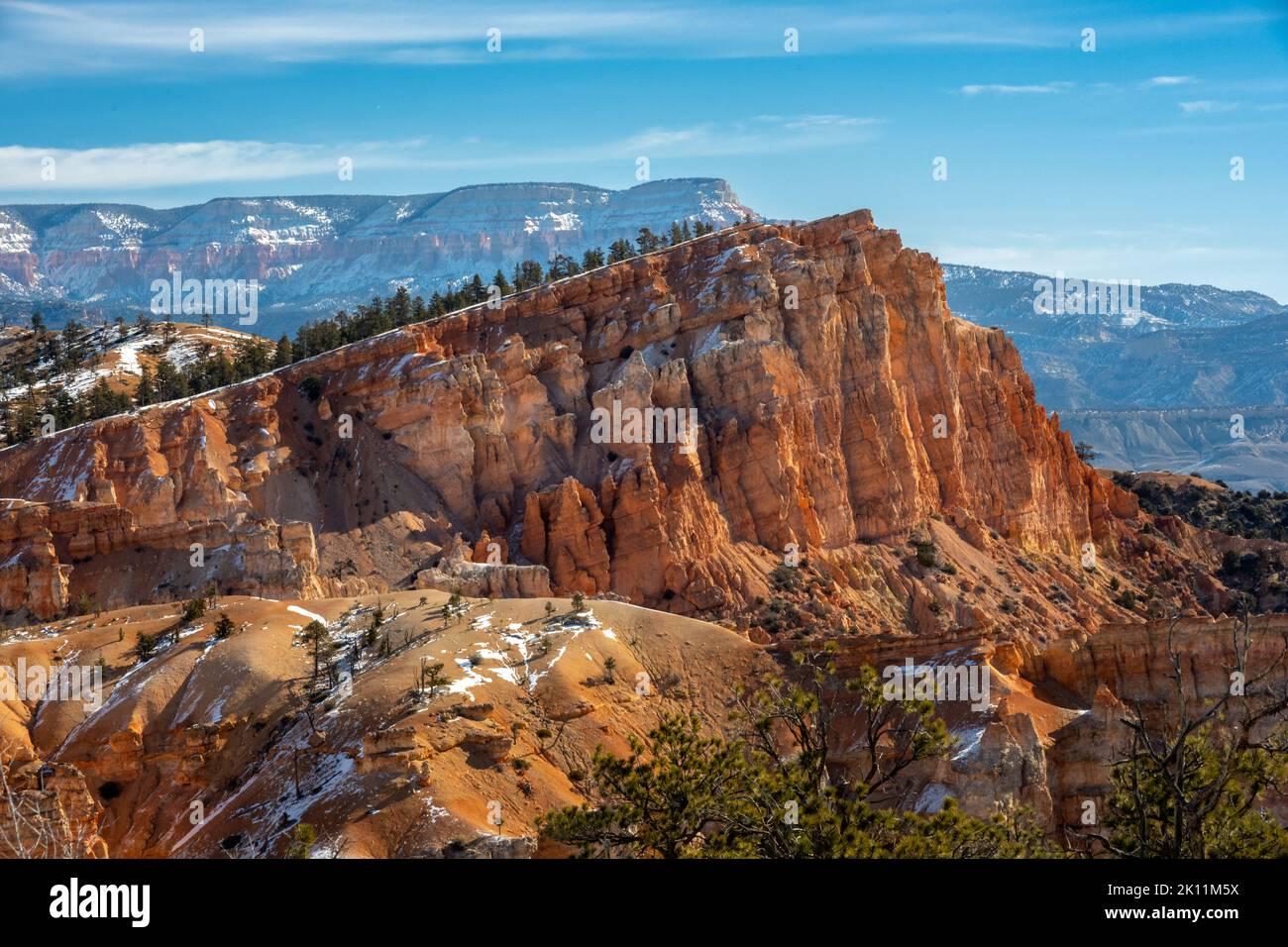 Rock Mesa Pushes Up Toward Sky in Bryce Canyon National Park Stock ...