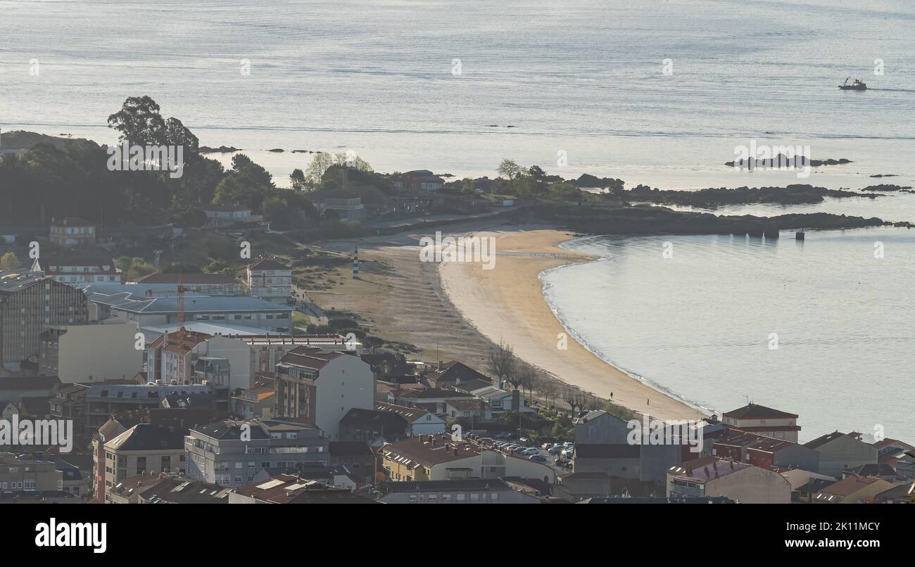 View of Rodeira beach in Cangas de Morrazo in spring morning Stock ...