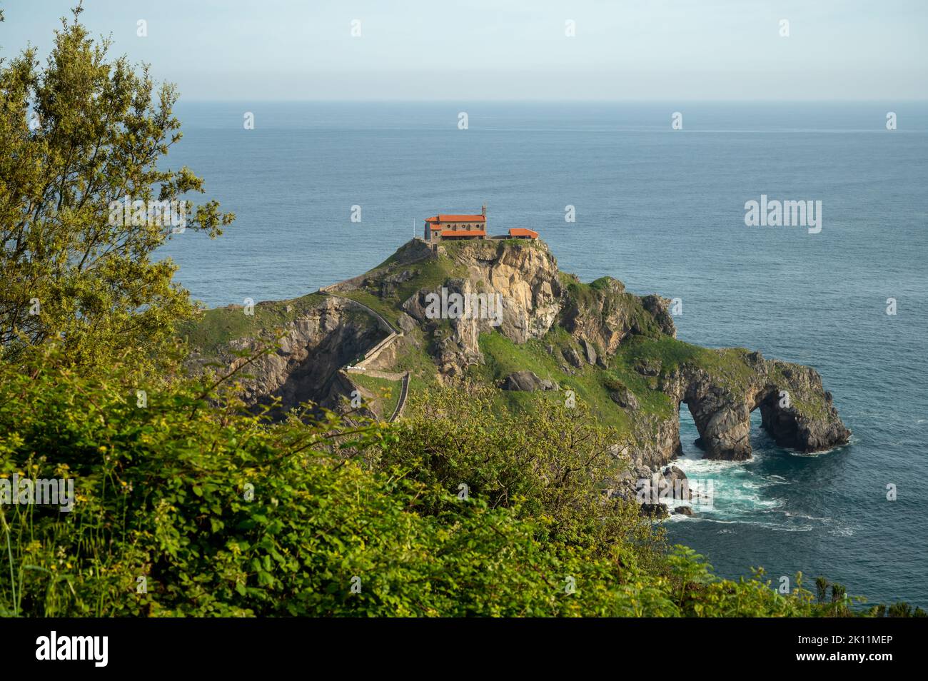 Walking on stone footpath to famous landmark and film location in North ...