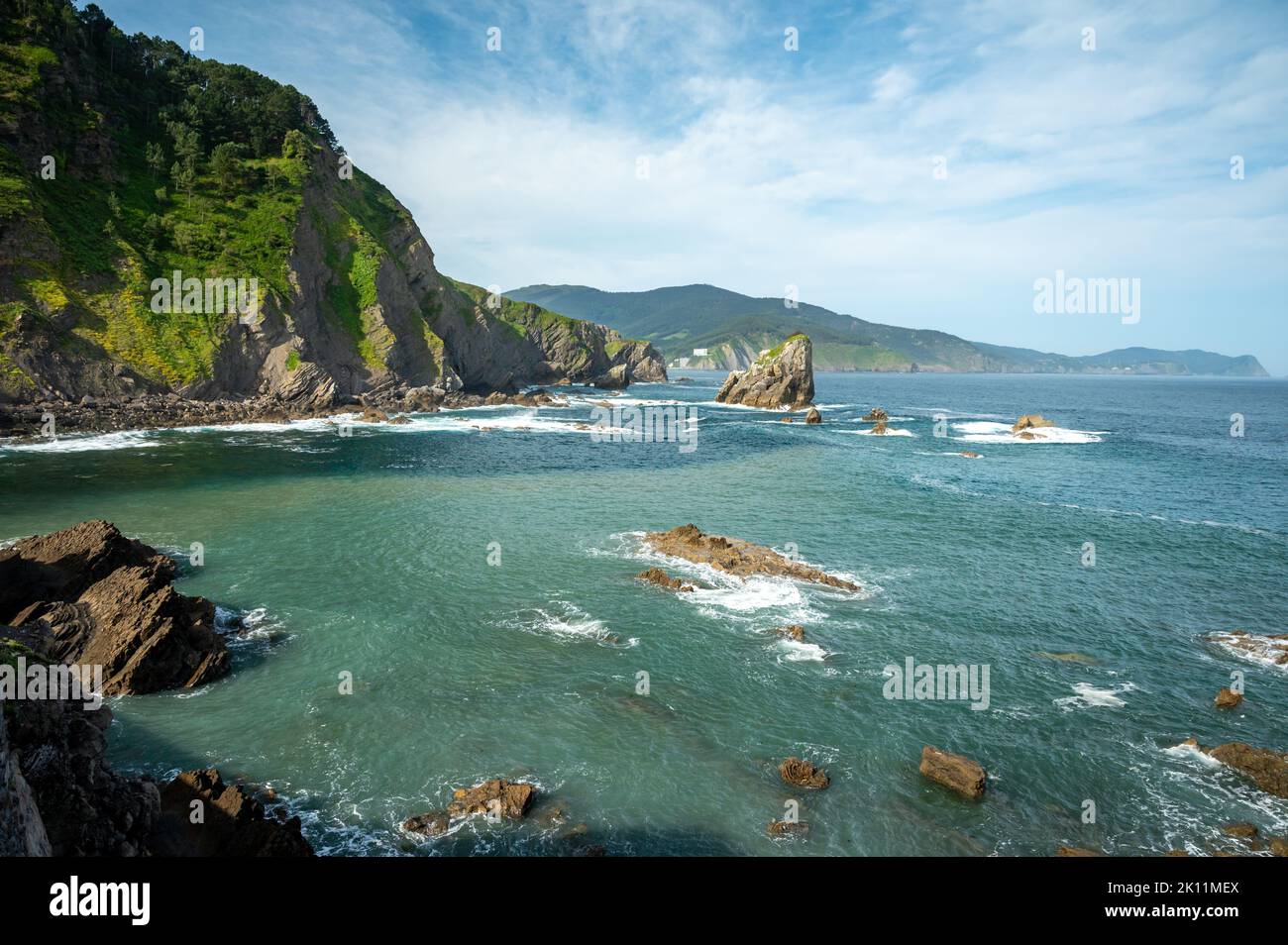 Walking on stone footpath to famous landmark and film location in North ...