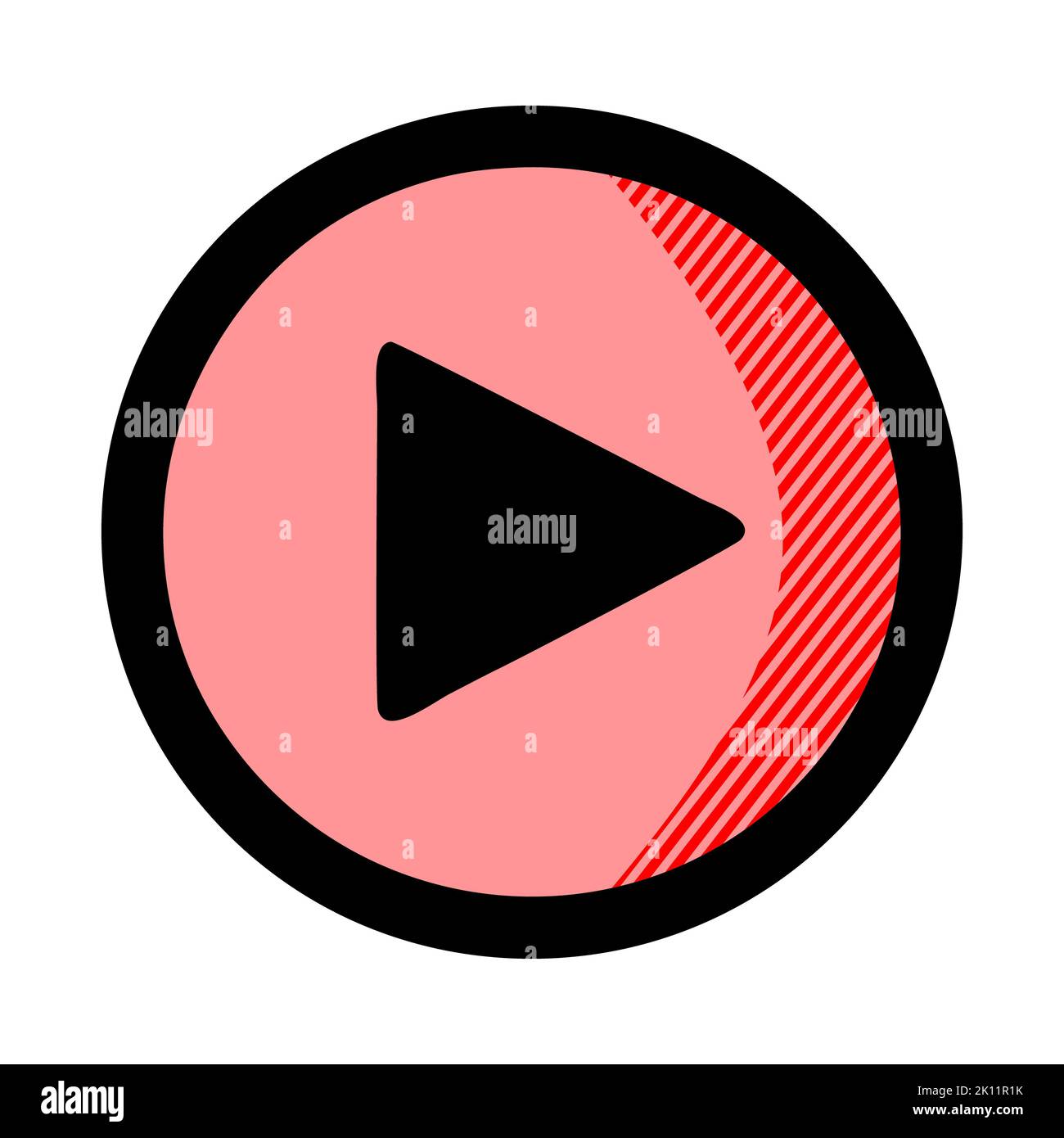 Play button with shadow on transparent background. Isolated sign for ...