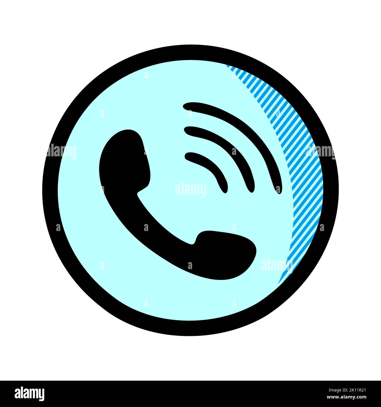 Phone icon in flat style. Call icon isolated on white background ...