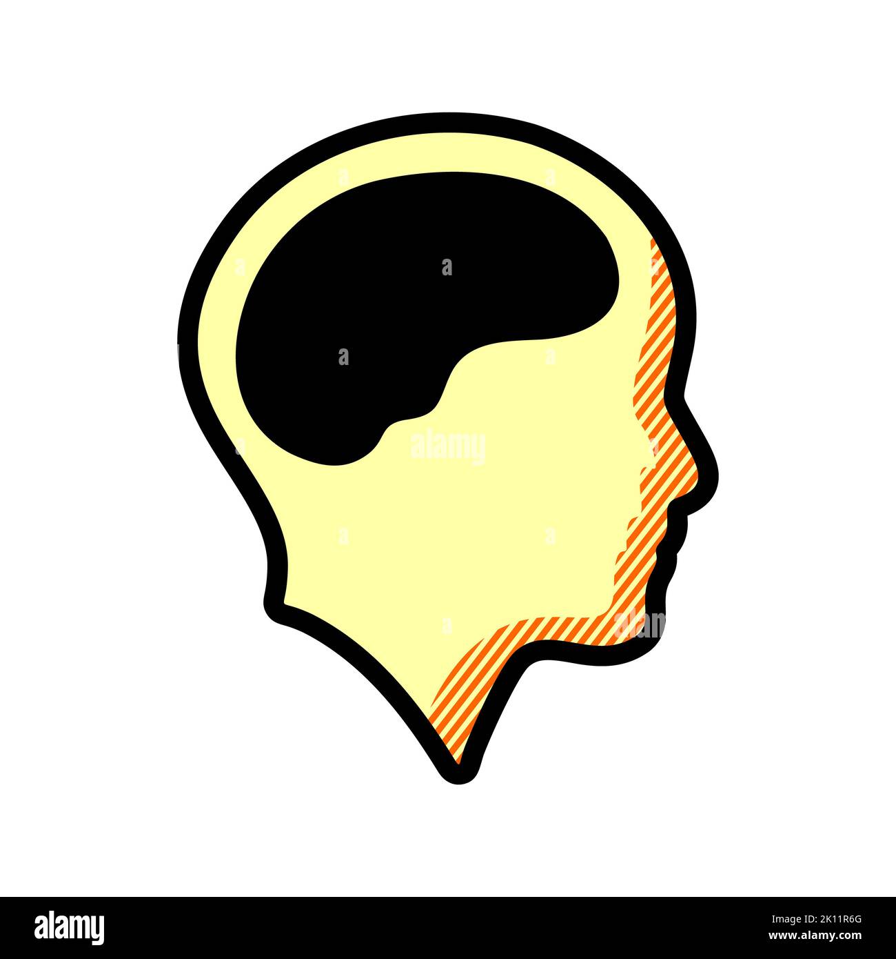 Brain and human head icon simple vector sign and modern symbol. Brain ...