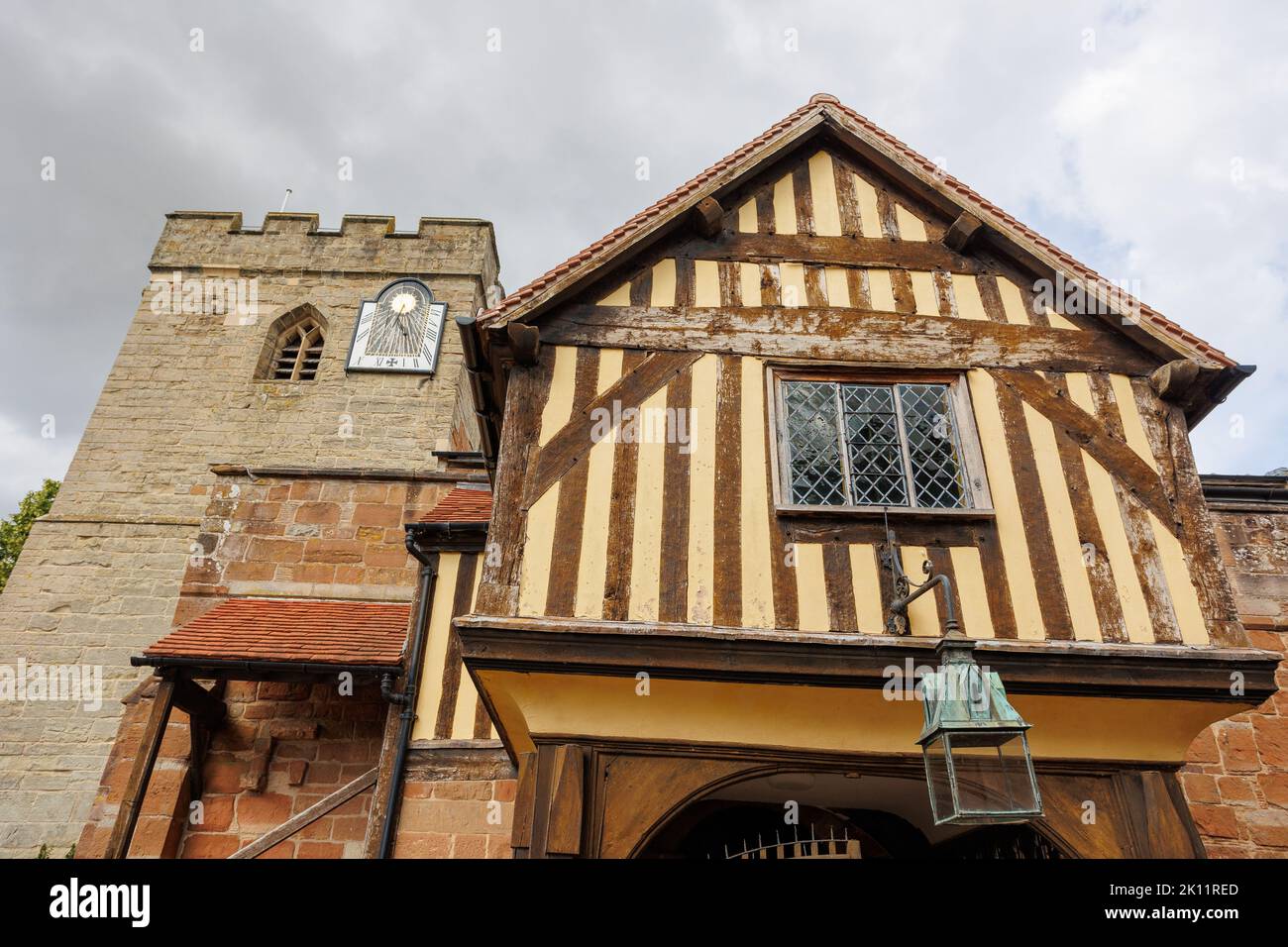 The exterior of Berkswell Church, near Coventry, Warwickshire showing ...