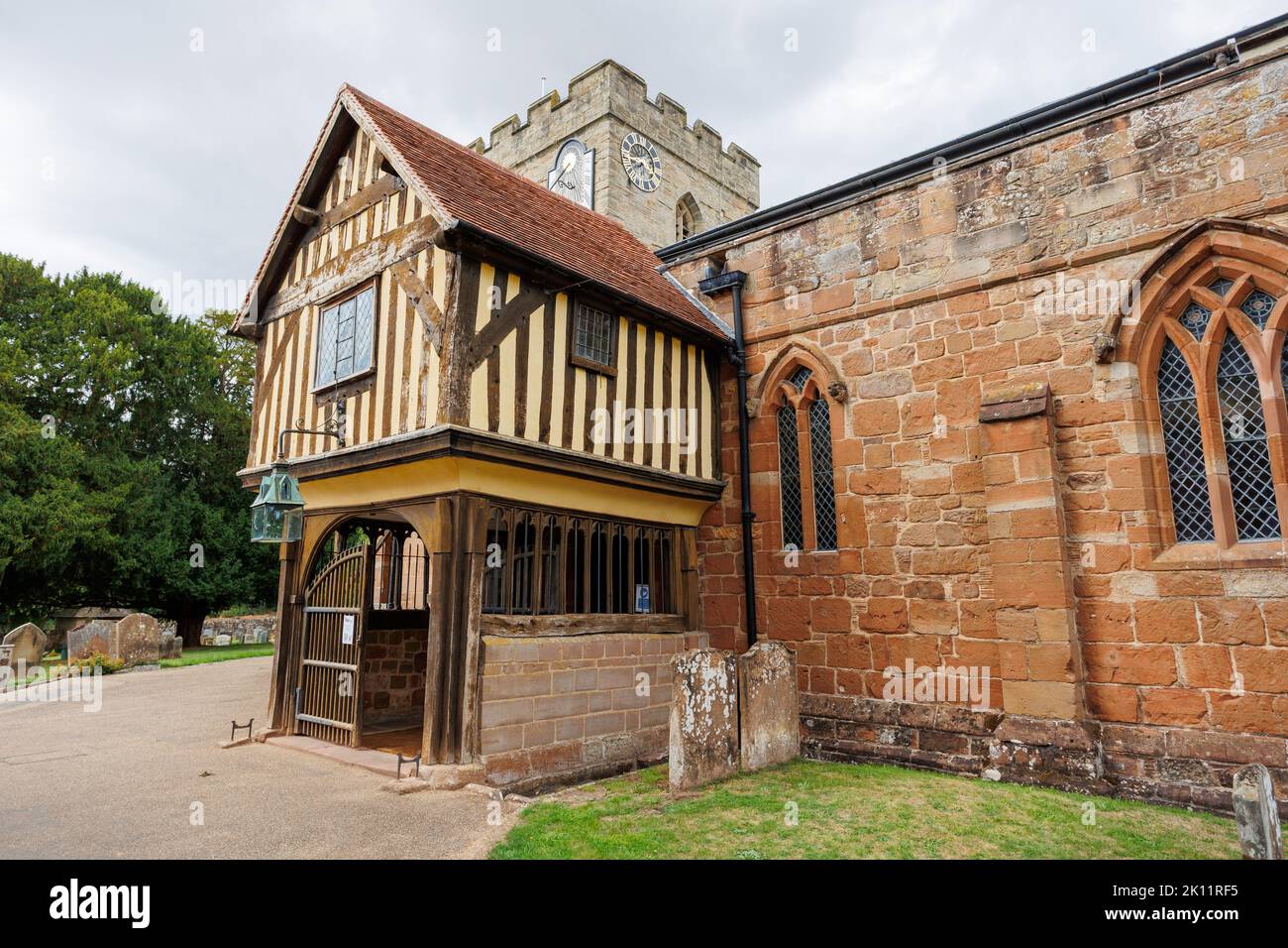 The exterior of Berkswell Church, near Coventry, Warwickshire showing ...