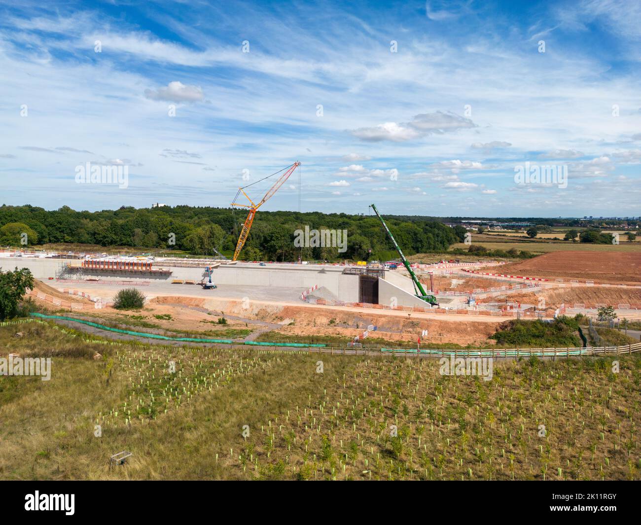 The section of the HS2 rail network being built near Burton Green in ...