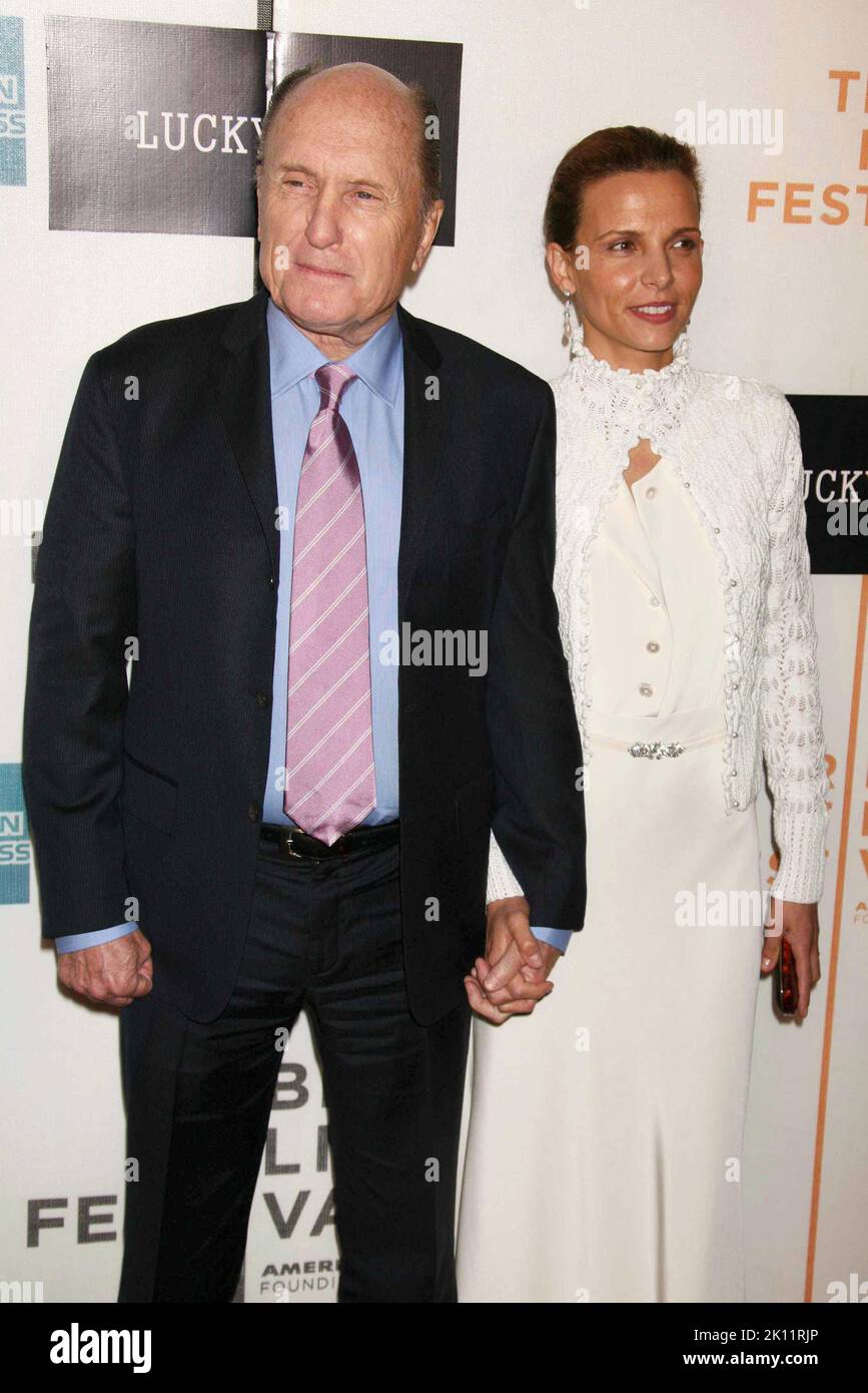 Robert Duvall and wife Luciana Pedraza attend the premiere of "Lucky ...