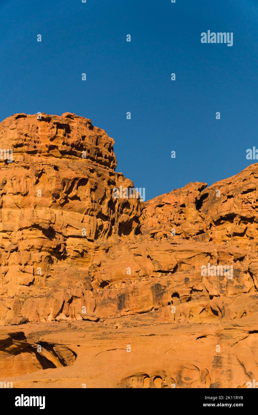 wadi rum desert, Jordan. rock formation and the blue sky. High quality ...