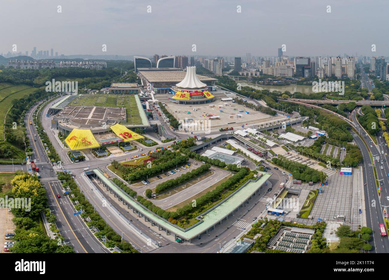 NANNING, CHINA - SEPTEMBER 12, 2022 - An aerial photo shows a decorated ...