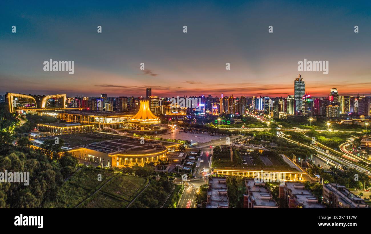 NANNING, CHINA - SEPTEMBER 12, 2022 - An aerial photo shows a decorated ...
