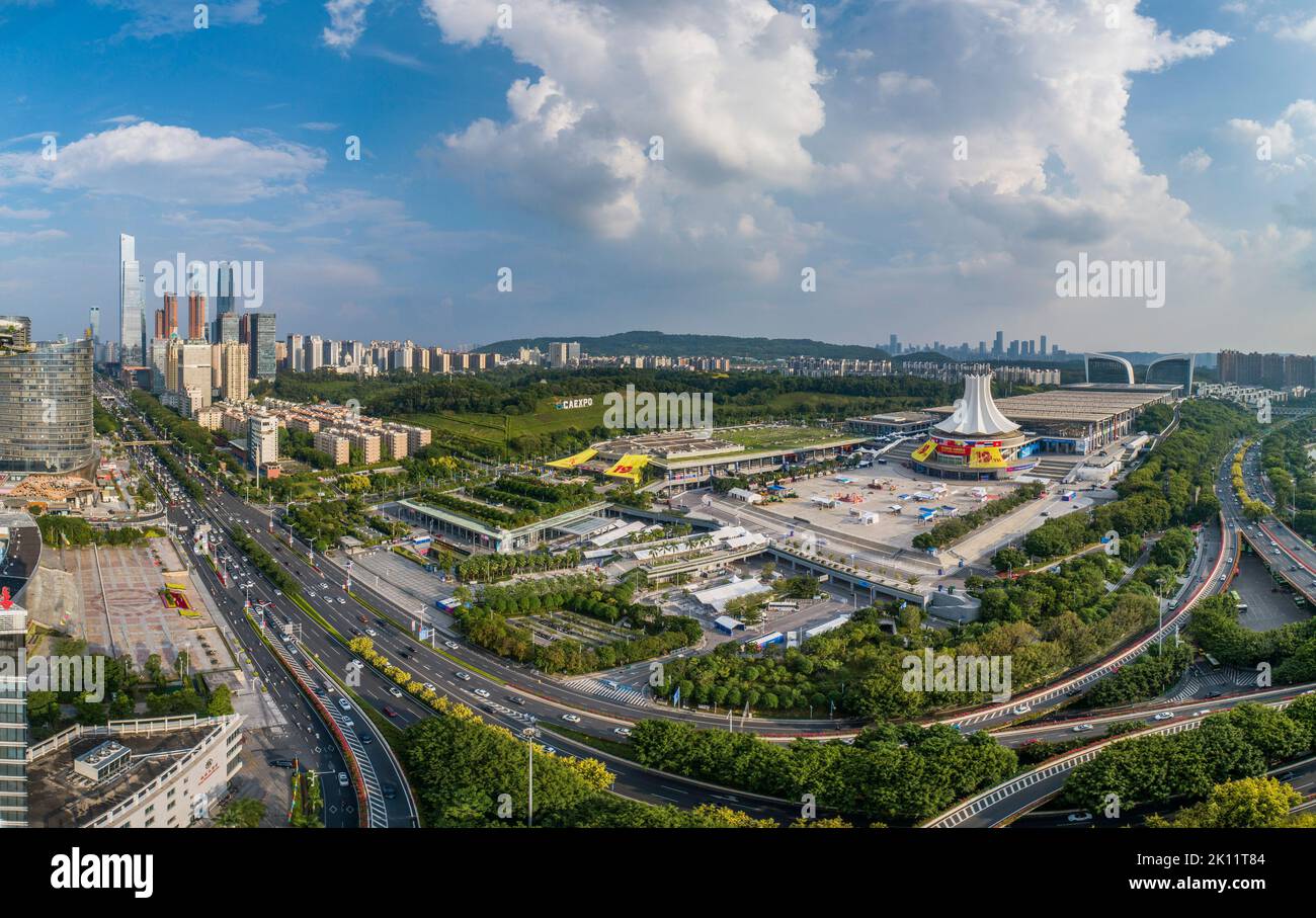 NANNING, CHINA - SEPTEMBER 12, 2022 - An aerial photo shows a decorated ...