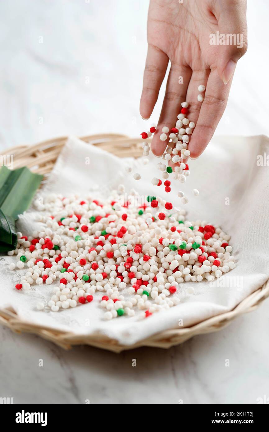 Raw Tapioca Sago Pearl Before Boil. Ingredient Making Asian Dessert ...